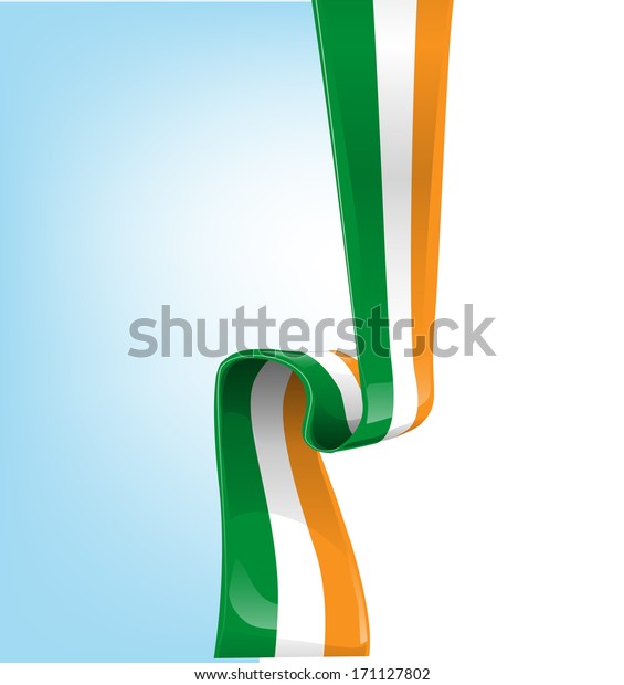 Ireland Ribbon Flag On Background Stock Vector (Royalty Free) 171127802 ...