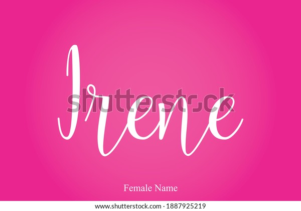 Vektor Stok Irene Female Name Cursive Calligraphy Text (Tanpa Royalti ...
