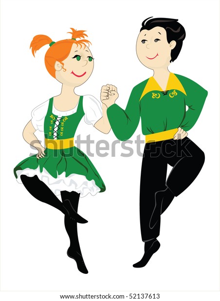 Irish Dancers Children Dancing Irish Folk Stock Vector (Royalty Free ...