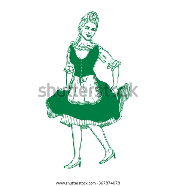 Irish Dancing Girl Stock Vector (Royalty Free) 367874078