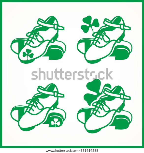 Irish Dancing Shoes Logo 4 Variations: เวกเตอร์สต็อก (ปลอดค่าลิขสิทธิ์ ...