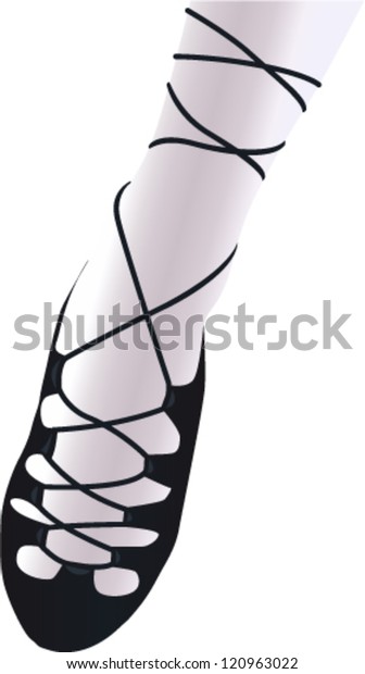 Irish Dancing Soft Shoes On Legs Stock Vector (Royalty Free) 120963022