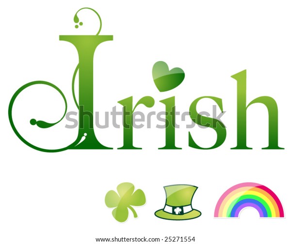 Irish Letter Set Rainbow Clover Hat Stock Vector (Royalty Free ...