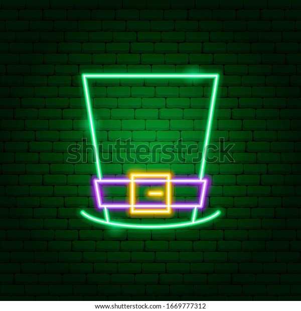 Irishman Hat Neon Sign Vector Illustration Stock Vector (Royalty Free ...