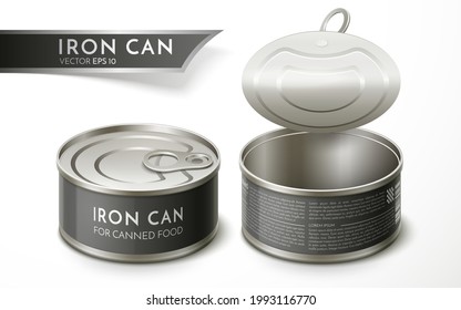 Iron Can Conservation Packaging Label Design Stock Vector (Royalty Free ...