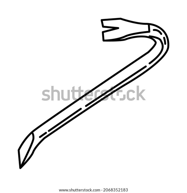 Iron Crowbar Part Contractor Material Equipment Stock Vector (Royalty ...