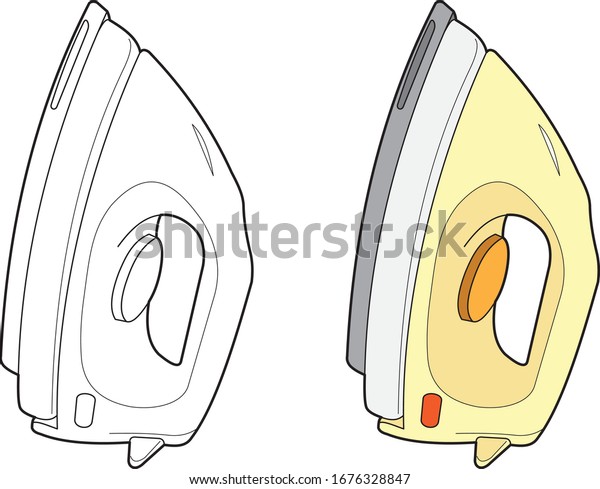 Iron Detail Vector Drawing General Household Stock Vector (Royalty Free ...