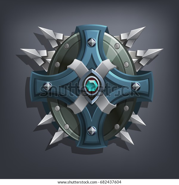 Iron Fantasy Shield Game Cards Vector Stock Vector (Royalty Free ...