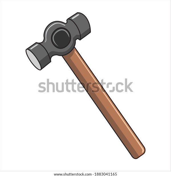 Iron Hammer Vector Illustration Isolated On Stock Vector (Royalty Free ...