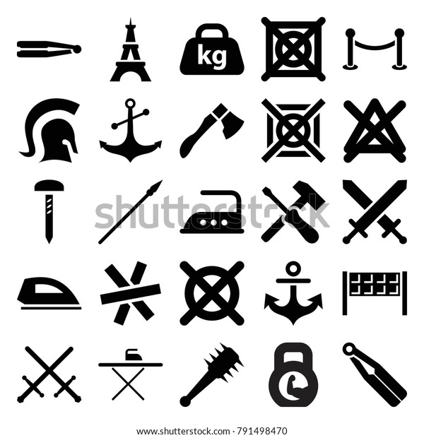 Iron Icons Set 25 Editable Filled Stock Vector (Royalty Free) 791498470 ...