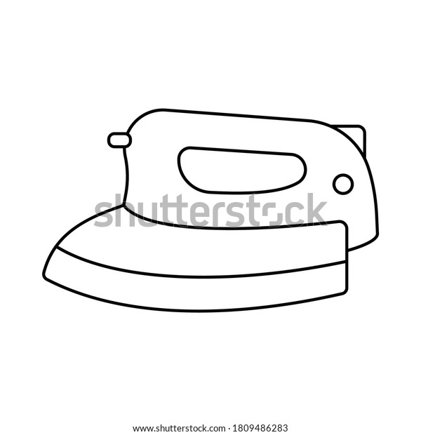 Iron Line Art Vector Flat Icon Stock Vector (Royalty Free) 1809486283 ...