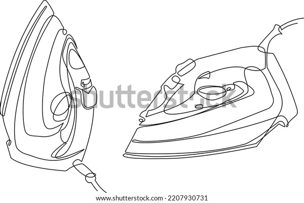 Iron One Line Sketch Minimalism Stock Vector (Royalty Free) 2207930731 ...