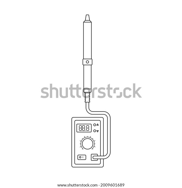 Iron Solder Vector Outline Icon Vector Stock Vector (Royalty Free ...