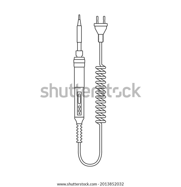 Iron Solder Vector Outline Icon Vector Stock Vector (Royalty Free ...