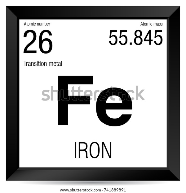 Iron Symbol Element Number 26 Periodic Stock Vector (Royalty Free ...