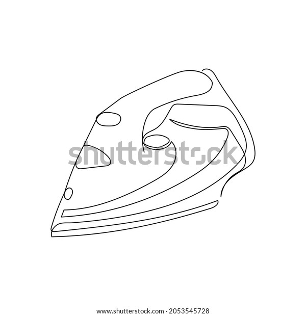 Ironing Clothes Continuous Line Drawing One Stock Vector (Royalty Free ...