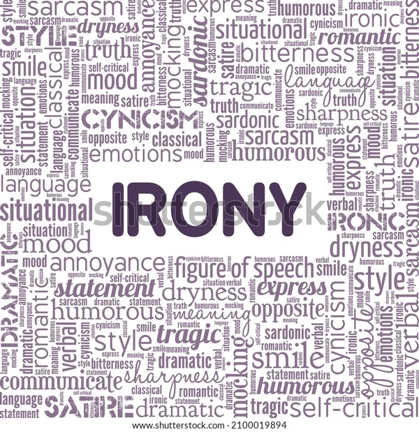 Irony Conceptual Vector Illustration Word Cloud Stock Vector (Royalty ...