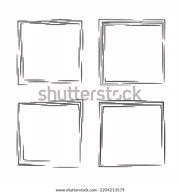 Irregular Sketched Squares Vector Set Doodle Stock Vector (Royalty Free ...