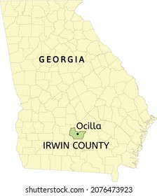 Irwin County City Ocilla Location On Stock Vector (Royalty Free ...