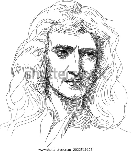 Isaac Newton English Physicist Mathematician Mechanic Stock Vector ...