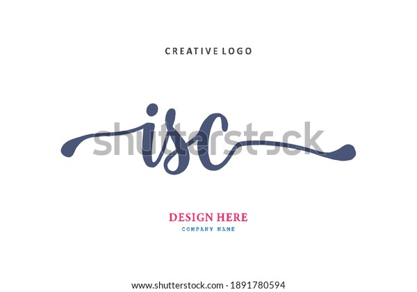 Isc Lettering Logo Simple Easy Understand Stock Vector (Royalty Free ...