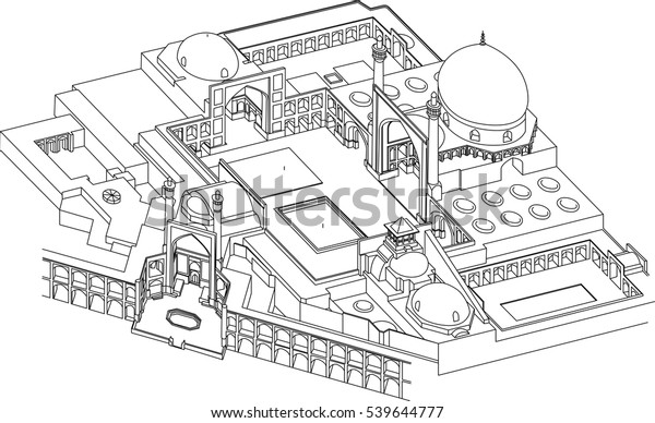 Isfahan Mosque Iran Site Plan Vector Stock Vector (Royalty Free) 539644777