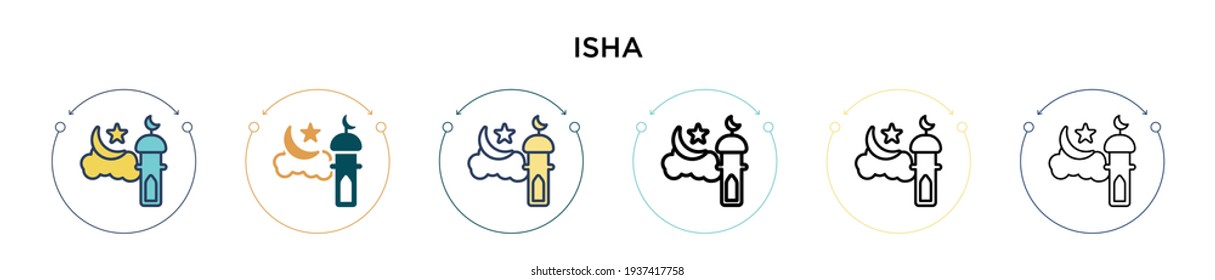Isha Icon Filled Thin Line Outline Stock Vector (Royalty Free ...