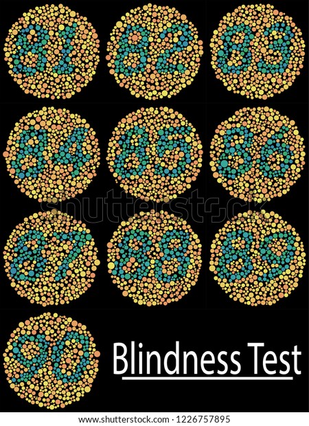 Ishihara Test Daltonism Color Blindness Disease Stock Vector (Royalty ...