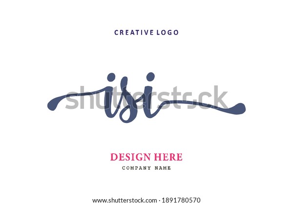 Isi Lettering Logo Simple Easy Understand Stock Vector (Royalty Free ...