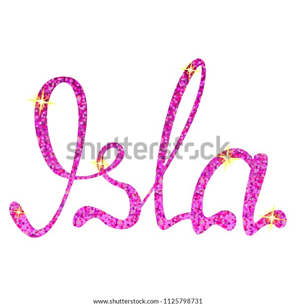 Isla Name Lettering Tinsels Stock Vector (Royalty Free) 1125798731 ...