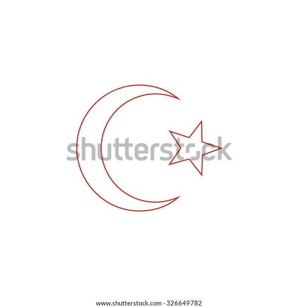 Islam Symbol Red Outline Vector Pictogram: vector de stock (libre de ...