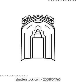 Islamic Architecture Mihrab Mosque Direction Mecca 库存矢量图（免版税）2088934765 ...