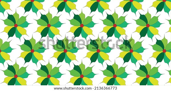 Islamic Art Flower Pattern Green Shades Stock Vector (Royalty Free ...