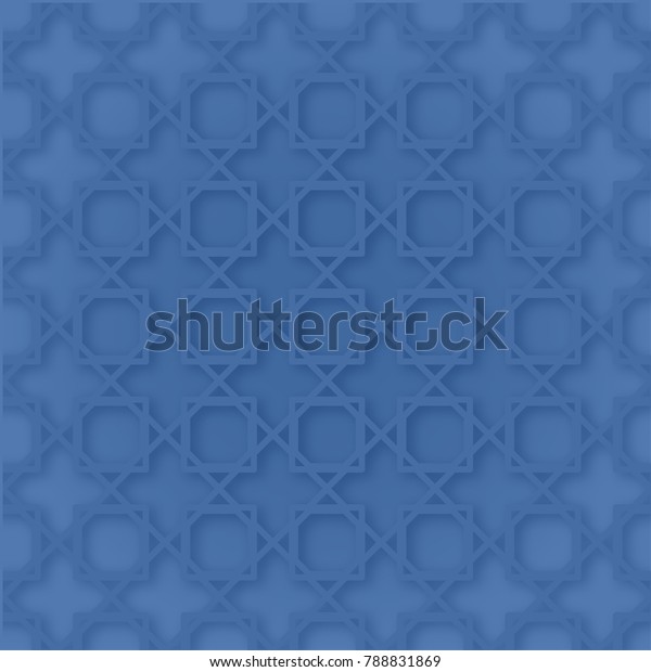 Islamic Background Blue Arabic Seamless Pattern Stock Vector (Royalty ...