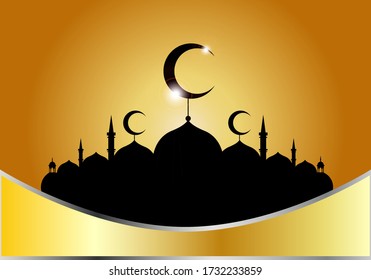 Islamic Background Gold Color Mosque Design Stock Vector (Royalty Free ...