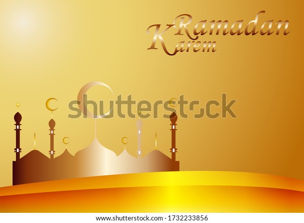 Islamic Background Gold Color Mosque Design Stock Vector (Royalty Free ...