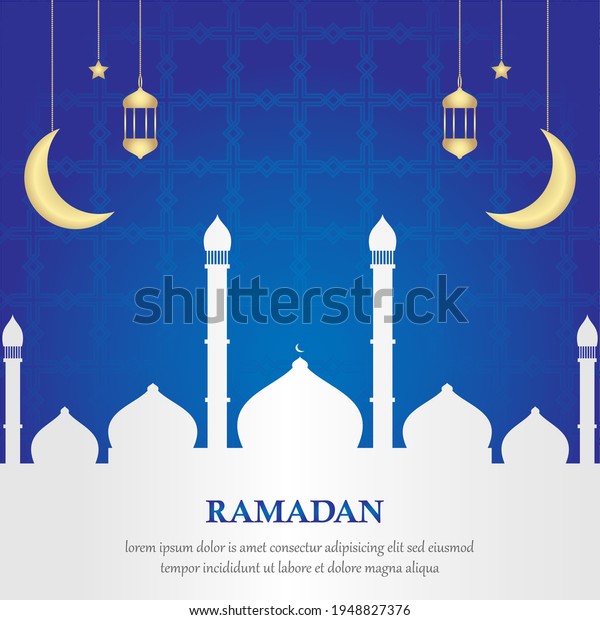 Islamic Background Illustration Designs Mosques Lanterns Stock Vector ...