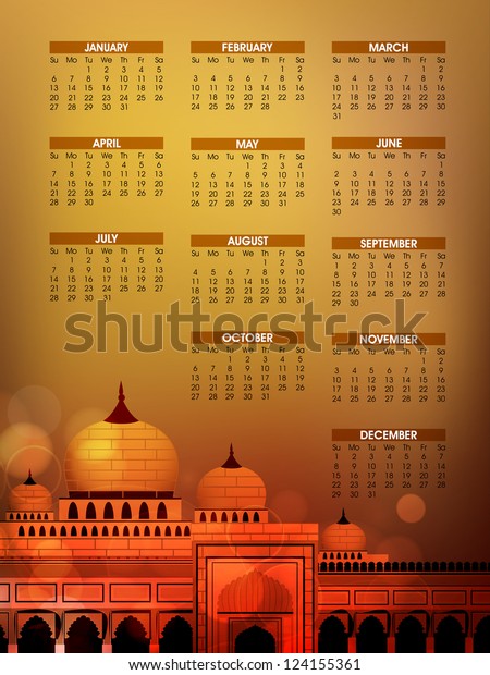 Islamic Calender 2013 Mosque Masjid Eps Stock Vector (Royalty Free ...