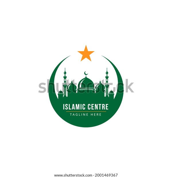 Islamic Center Icon Silhouette Logo Design Stock Vector (Royalty Free ...