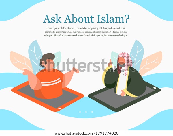 Islamic Consultation Landing Page Vector Illustration Stock Vector ...