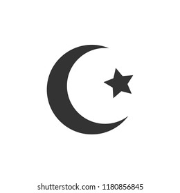 Islamic Crescent Icon Vector Illustration Flat Stock Vector (Royalty ...