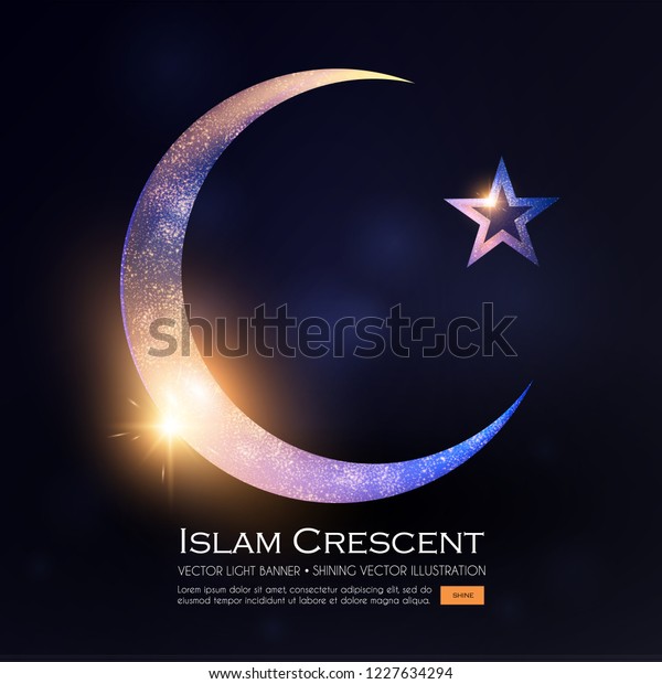 Islamic Crescent Moon Muslim Religious Sign Stock Vector (Royalty Free ...