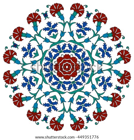 Islamic Floral Circle Design Traditional Round Stock Vector (Royalty ...