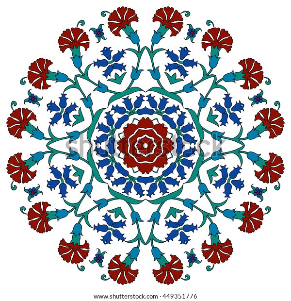 Islamic Floral Circle Design Traditional Round: vetor stock (livre de ...
