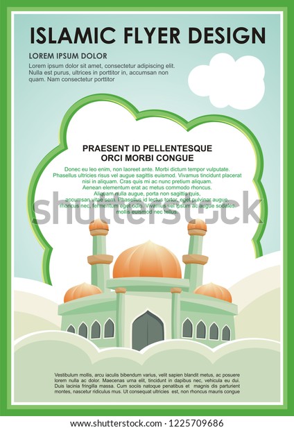 Islamic Flyer Template Mosque Cute Adorable Stock Vector (Royalty Free ...