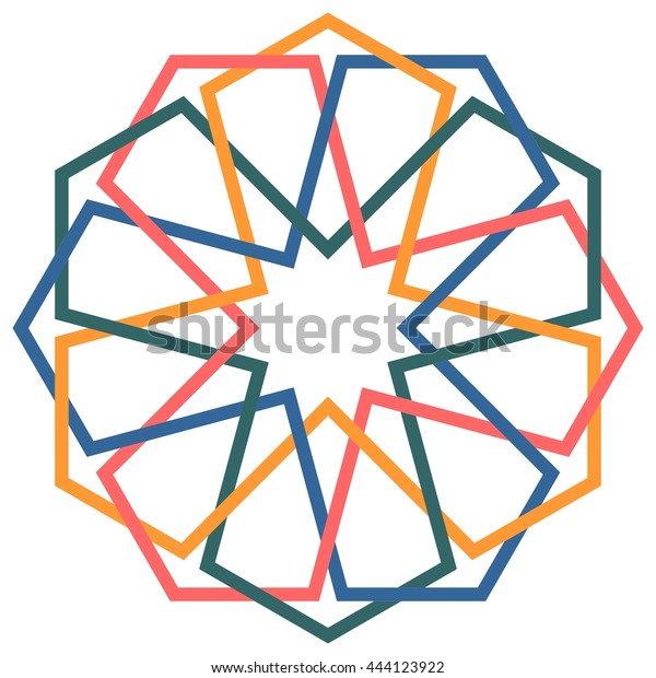 Arte geométrico islámico, motivo árabe, geometría: vector de stock ...