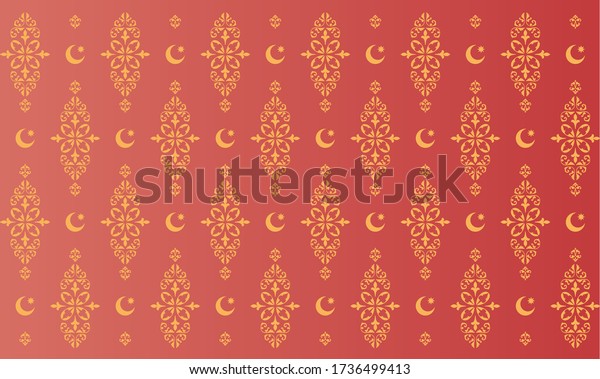 Islamic Golden Floral Pattern Wallpaper Background Stock Vector ...