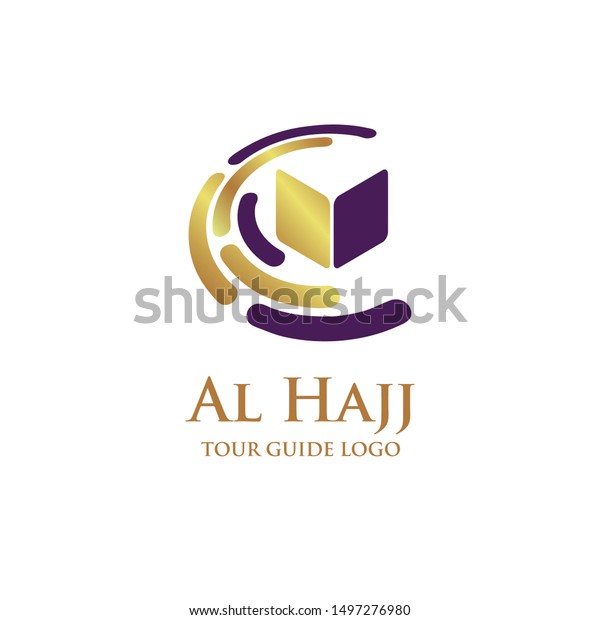 Islamic Hajj Pilgrimage Logo Design Template: vector de stock (libre de ...