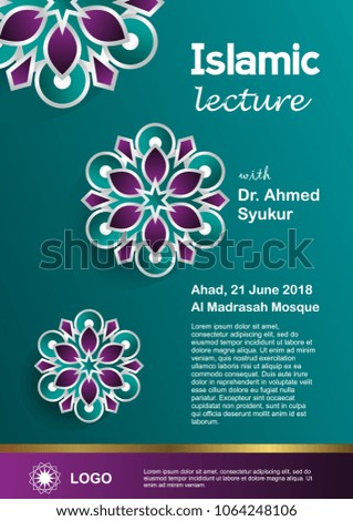 Islamic Lecture Poster Template Glorious Mandala Stock Vector (Royalty ...