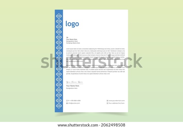 Islamic Letterhead Template Design Professional Corporate Stock Vector ...